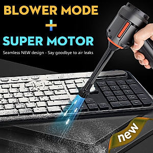 PeroBuno 3-in-1 Computer Vacuum Cleaner - Air Duster - for Keyboard Cleaning - Cordless Canned Air - Powerful 45000RPM - Energy-Efficient - Compressed Air