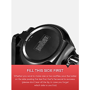 Waffle Maker, Belgian Waffle Maker Iron 180° Flip Double Waffle, 8 Slices, Rotating & Nonstick Plates, Removable Drip Tray Easy to Clean, Cool Touch Handle, Handle Lock for Easy Storage, 1400W (Red)