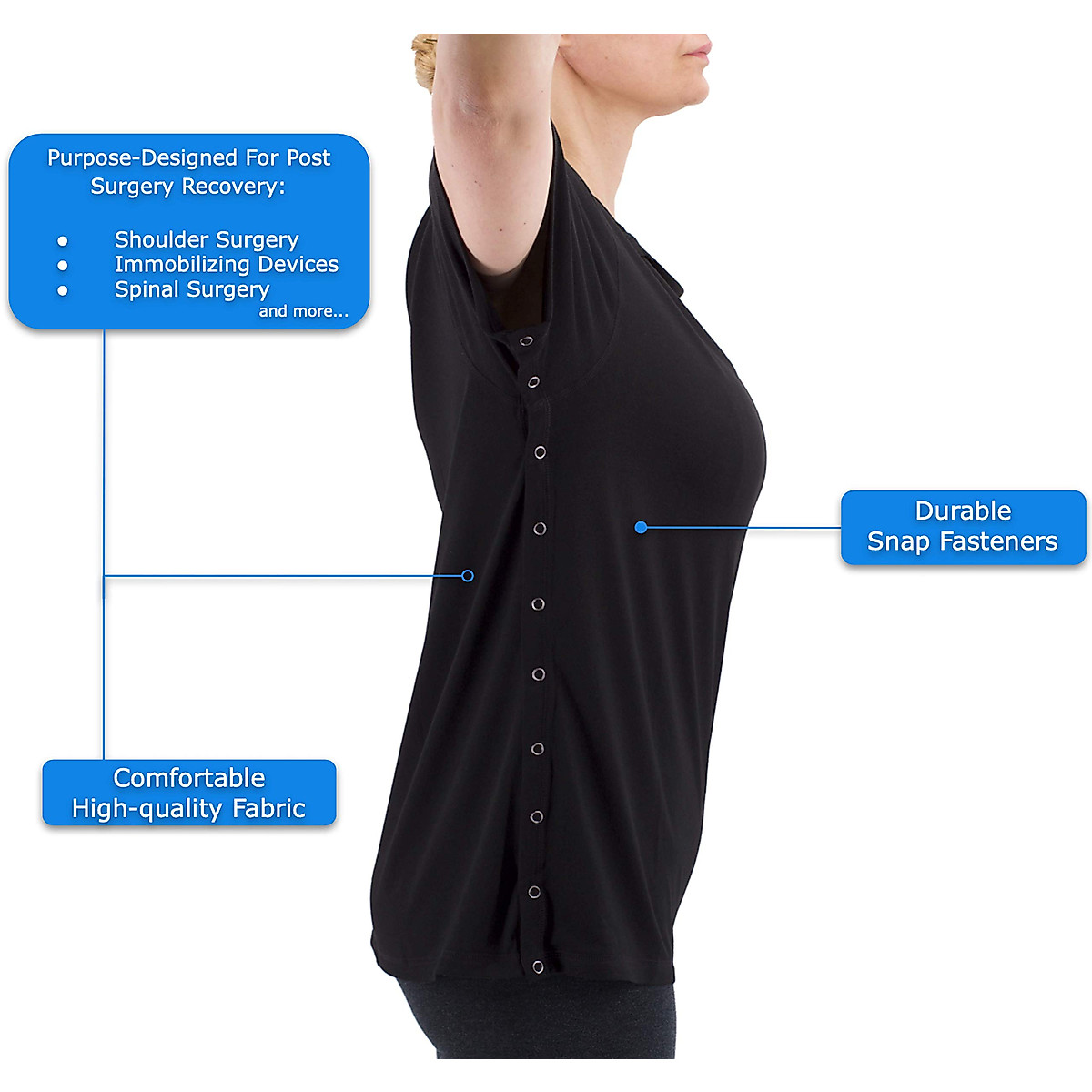 Post Shoulder Surgery Shirt - Men's - Women's - Unisex Sizing Grey