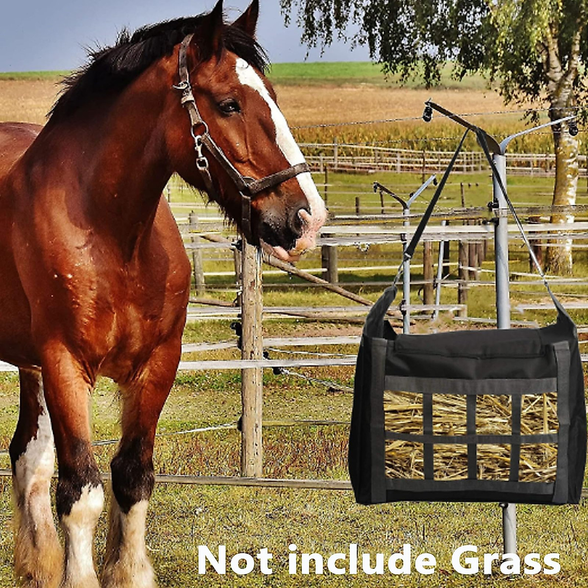 Slow Feeder Hay Bag - Hay Storage Net for Horse Donkey Goat for Camping Trips, Easy to Fill (1 PCS)