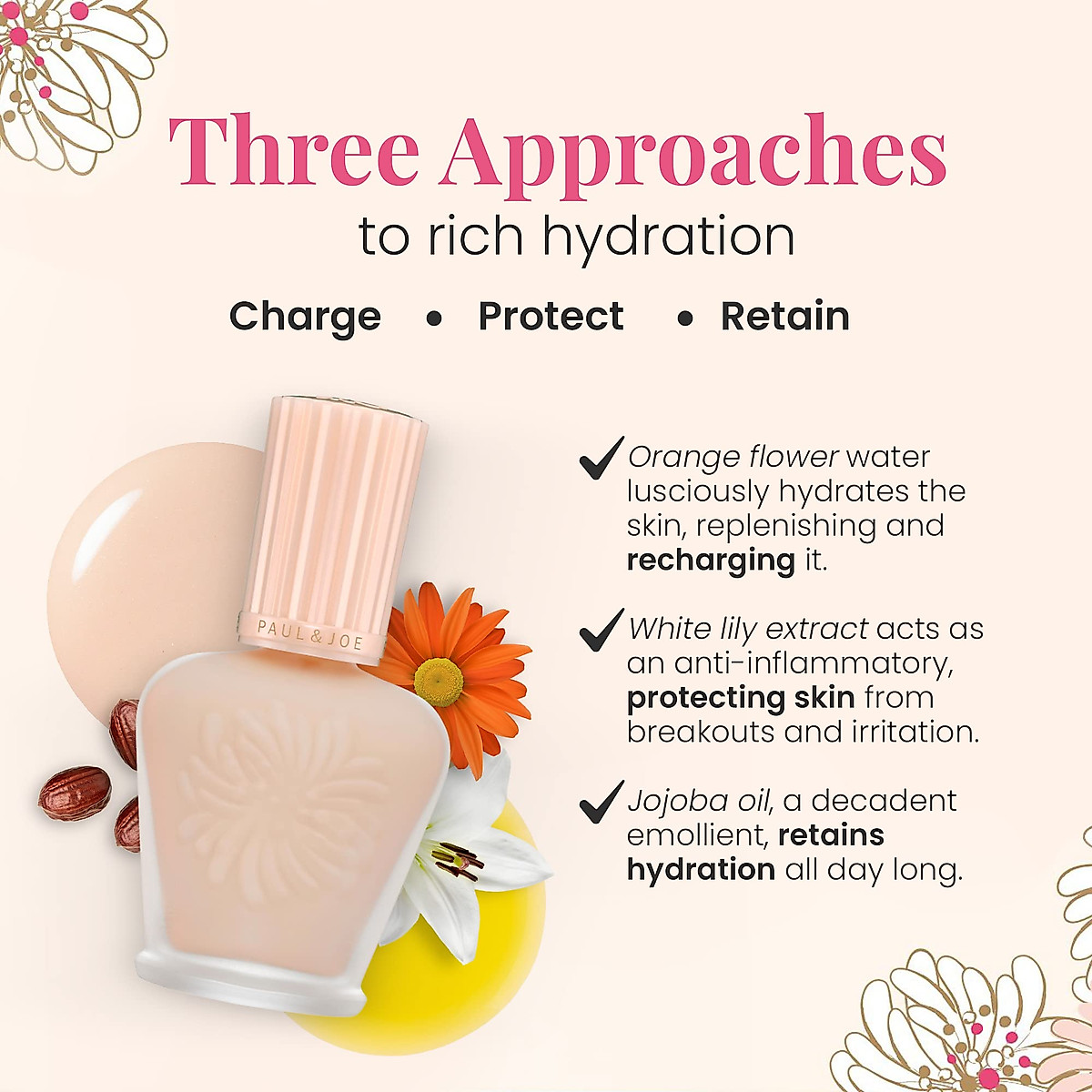 Paul & Joe Moisturizing Foundation Primer, Lightweight Makeup Primer, Sheer and illuminating Foundation Makeup, Face Makeup Base for Fair Complexions & Pink Undertones, Primer S 01 Peach, 1 fl oz