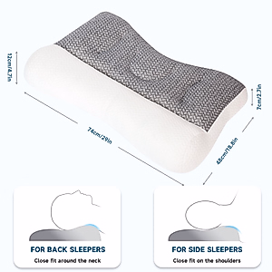 DOINUO Super Ergonomic Pillow, Orthopedic Correction Bed Pillow Repair Traction Pillow, Neck Support Pillow for Side Sleepers, Neck and Shoulder Pain Pillow for All Sleeping Positions