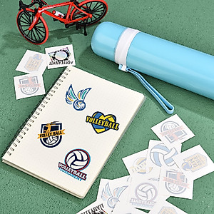 144 Pcs Volleyball Temporary Tattoos for Team Volleyball Team Gift Sports Waterproof Body Stickers Volleyball Tattoos for Fans Team Party Supplies, 9 Styles