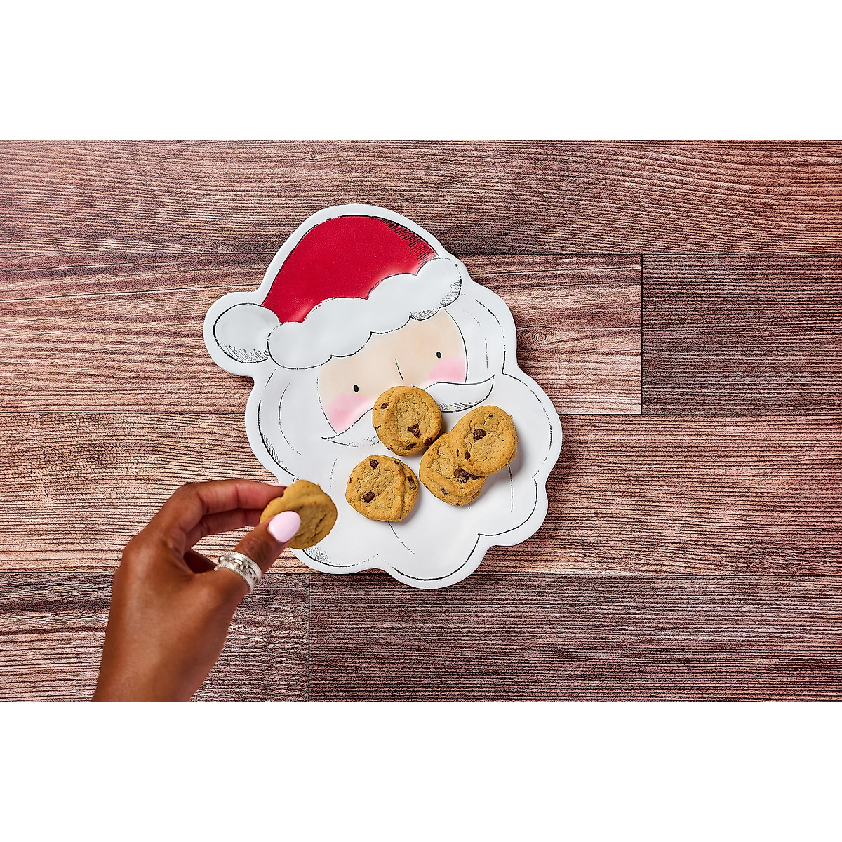 Mud Pie Santa Melamine Plate; 9 1/4" x 7 1/4", White