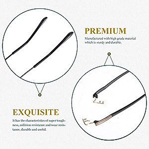 iplusmile Eyeglasses Replacement Parts Eyeglass Replacement Temple Metal Glasses Arms Legs Eyeglass Nose Pad Sunglasses Nose Cushions for Glasses Repair Kit Black Glasses Repair