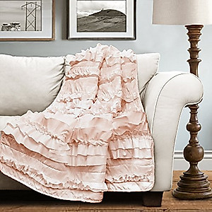 Lush Decor Lush Décor Belle Throw, 60 inch x 50 inch, Pink Blush, 60" X 50"