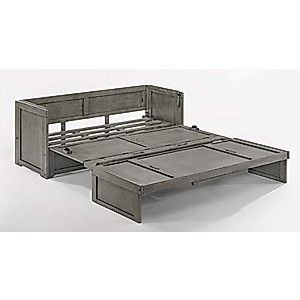 Night & Day Furniture Murphy Cube Cabinet Bed Ready-to-Assemble with SDS Custom 6" Memory Foam Mattress (Rural Grey)