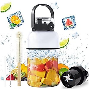 Portable Blender with Handle,32 Oz Portable Blender for Shakes and Smoothies,270 Watt Personal Blender with Rechargeable USB，10 Blades, Tritan BPA-free cup, Smoothie Blender for Home,Travel, Sports (Black)