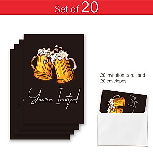 gaicaak 20 Pack Beer Surprise Birthday Party Invitations with Envelopes It’s a Surprise Birthday Fill in Invites Card