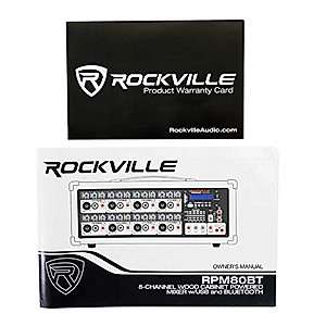 Rockville RPM80BT 2400w Powered 8 Channel Mixer/Amplifier w/Bluetooth/EQ/Effects