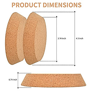 4 Pack Large Corks Lids 3.8-4.5 Inch Wood Jar Cork Lids Canning Lids Cork Bottle Lids Cork Lids Only for Kitchen Wedding Favor DIY Gift Baby Shower Canning Jars