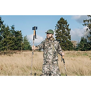 Cascade Mountain Tech Trekking Poles - 2 Piece Carbon Fiber Monopod Walking or Hiking Sticks with Accessories Mount & Adjustable Quick Locks (Set of 2), Mossy Oak Elements Contour Pattern
