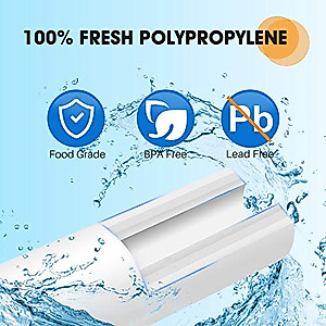 PUREPLUS 5 Micron 10" x 2.5" Whole House Sediment Home Water Filter Cartridge Replacement for Any 10 inch RO Unit, Culligan P5, Aqua-Pure AR110, Dupont WFPFC5002, CFS10, WHKF-G05, 4Pack