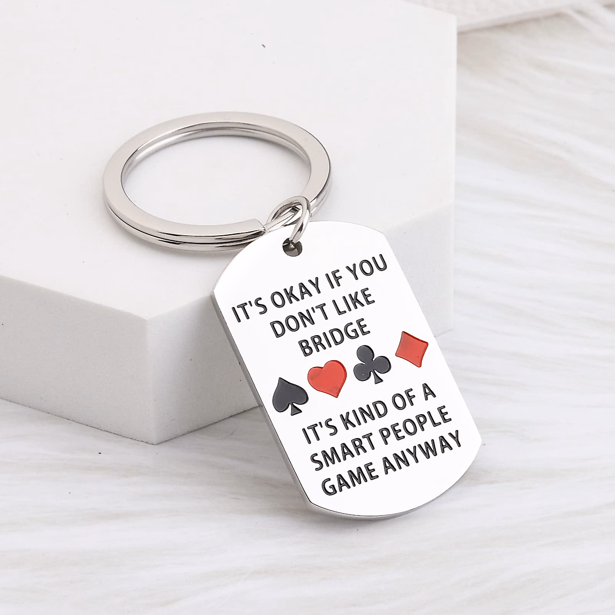 FAADBUK Funny Bridge Gift Bridge Lover Gift Bridge Keychain for Bridge Player Bridge Themed Gift (Bridge)