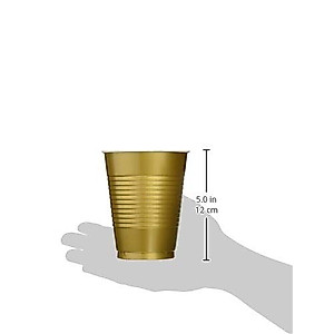 Amscan Plastic Cups Big Party Pack , 18 oz. 50ct., Gold (Pack of 2)