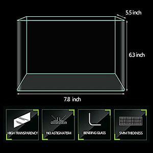 1 Gallon Aquarium Fish Tank，Rimless Aquarium Tank，7.8" L × 6.3" H × 5.5" W