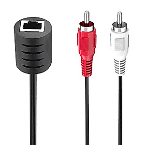 Audio Balun, 2-Pack Stereo RCA to Stereo RCA Audio Extender Over Cat5 / Cat6 UIInosoo 2 RCA to RJ45 Stereo Cable