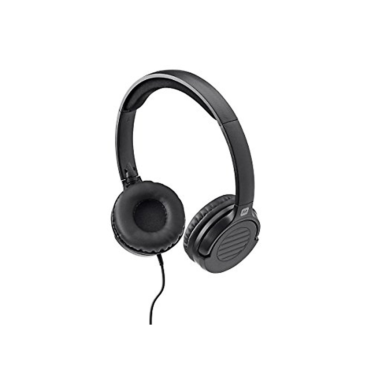 Monoprice 113191 Hi-Fi Lightweight On-Ear Headphones with in-Line Play/Pause Controls and Built-in Microphone, Clear