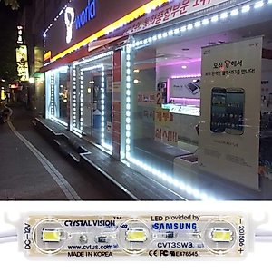 Crystal Vision CVT3SW3K-KIT50 LED Storefront Window Kit/Plug & Play Samsung LED Bulb Made in Korea 50 ft, White