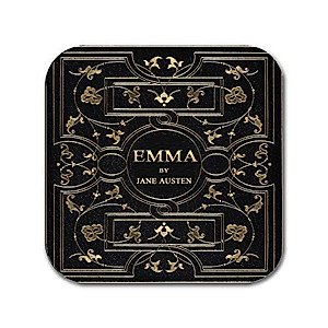6 Coasters with Complete Novels of Jane Austen . Six Coffee Mug Coasters with Complete Novels of Jane Austen's Book Designs. (Book Title)
