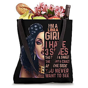 Libra Girl Black African American Mixed Girl Afro Woman Tote Bag