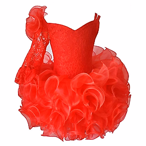 Jenniferwu G192 Infant Toddler Baby Newborn Little Girl's Pageant Party Birthday Dress RED (as1, Age, 18_Months, 24_Months)