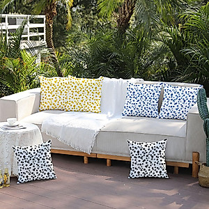 DFXSZ Outdoor Pillow Covers 16x16 Inch Set of 2 Blue Polka Dot Decor Waterproof Throw Pillow Covers Farmhouse Outdoor Waterproof Pillow Covers Decor for Patio Funiture Garden Sofa Couch