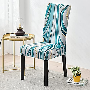 Printed Pattern Chair Cover for Dining Room Seat Slipcover Stretch Chair Covers for Kitchen,Hotel,Restaurant,Ceremony HC14 4PCS