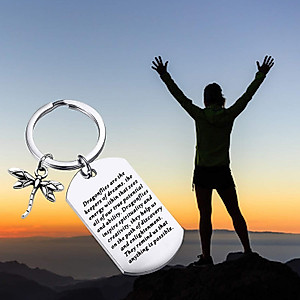 MYOSPARK Dragonfly Keychain Graduation Gift Dragonfly Lovers Gift Encouragement Gifts for Her (Dragonflies Keepers KC)