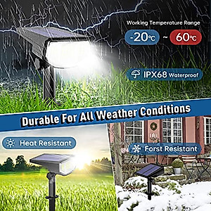 GUMGLEX Solar Spot Lights Outdoor, 40LED Solar Lights Outdoor Waterproof Spotlights, 2 Lighting Modes Solar Powered Garden Lights for Yard Landscape Lighting - 2 Pack