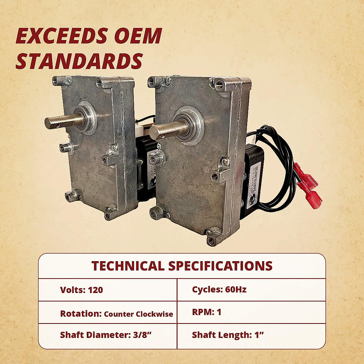 Pellethead 2 Pack for Englander 1RPM Pellet Stove Auger Motor PU-047040 PH-CCW1- Top and Bottom Auger Motor