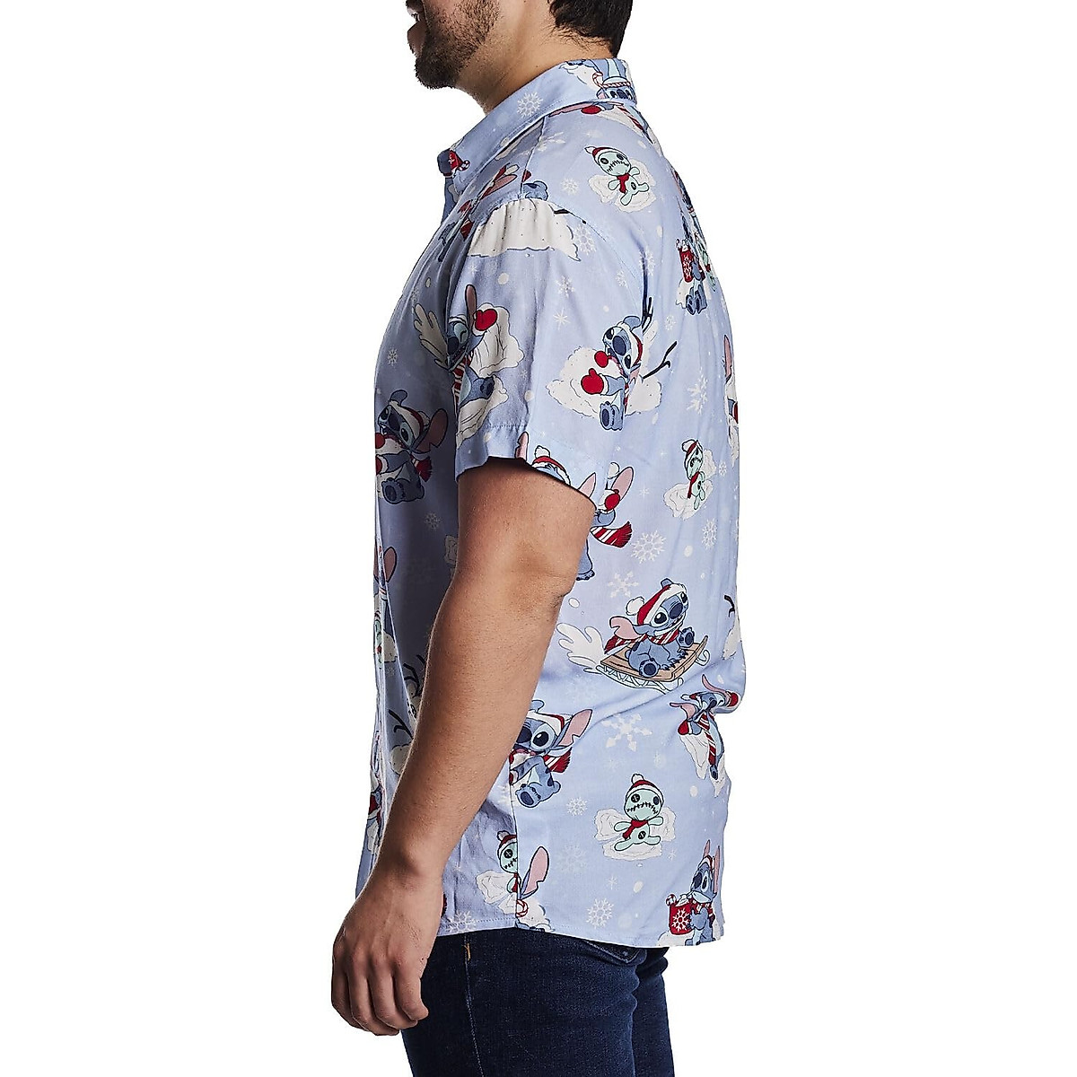 Disney Lilo & Stitch Snow Angel Camp Shirt, Unisex, XX-Large