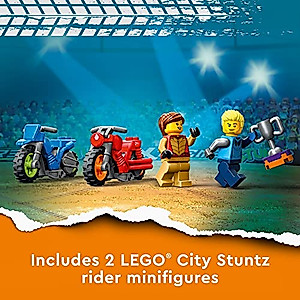 LEGO City Stuntz Spinning Stunt Challenge 60360, 1 or 2 Player Tournaments with Flywheel-Powered Motorcycle Toys for Kids, Boys & Girls 6 Plus Years Old, Fun Gift Idea