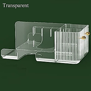 Adhesive Hair Dryer Holder - Wall Mount Bathroom Hair Blow Dryer Rack Organizer Stick on Wall Luxurious Hair Dryer Rack for Most Hair Dryers (Transparent)