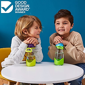 b.box 15oz Sport Spout Bottle: Kids Water Bottle with Durable Tritan. Silicone Spout with Flip Top Lid, Leak Proof, Spill Proof, BPA Free (Ocean Breeze, 15 oz)