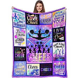 Seonzvk Cheerleader Gifts Blanket, Cheerleading Gifts for Girls, Cheer Gifts for Cheerleaders, Best Cheer Coach Gifts, Cheer Blankets for Girls Birthday, Cheerleading Throw Blanket for Team 60" x 50"
