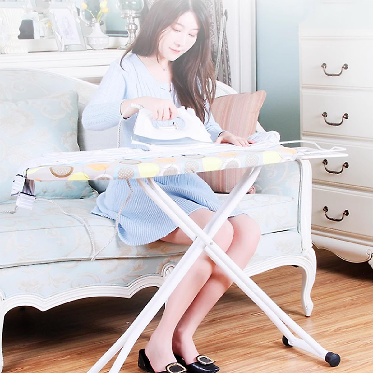 Ironing Board, Non-Slip Foldable Ironing Stand, Ironing Board with Iron Rest Features, Extra Wide Countertop Ironing Board, Adjustable Height, Home Ironing Board
