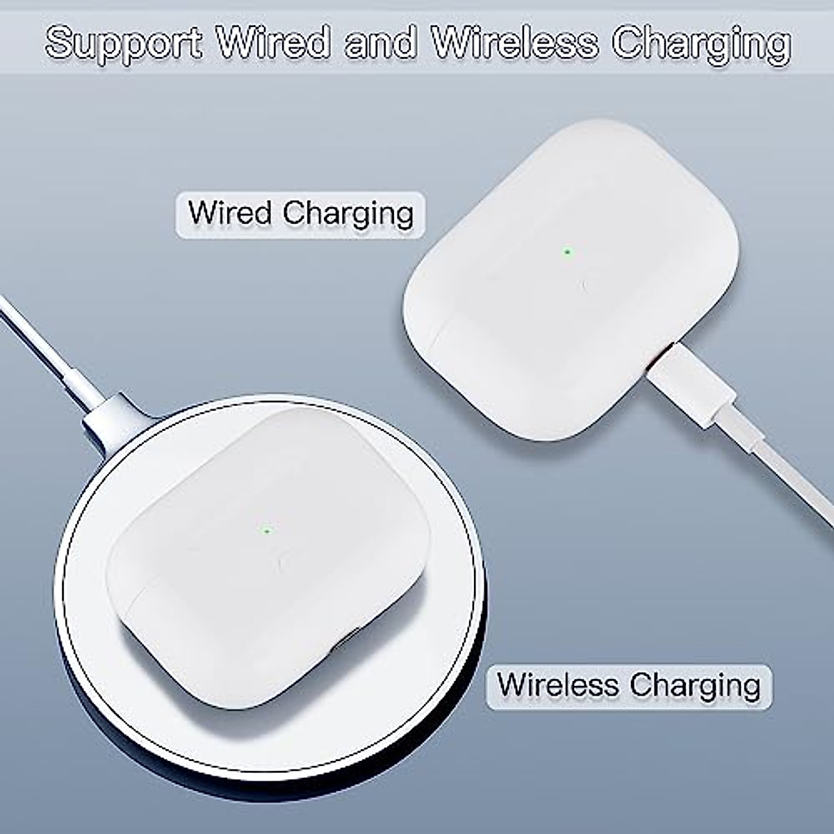 OLEBAND Replacement Charging Case Comppatible for Airpods Pro & Pro 2 Case,Easy to Pair Air pods Pro Earbuds with Pairing Button,Support Both Wired and Wireless Charging,for iPods Pro Charging case