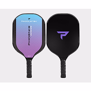 Paddletek Phoenix Genesis - Professional Pickleball Paddles with Honeycomb Core – Polycore & Fiberglass Epoxy Surface - High Tack Performance Grip – 7.4 oz to 7.8 oz – USAPA Approved (Purple)