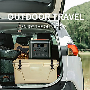 WTRAVEL 65QT Multifunction Outdoor Camping Coolers, Portable Cooler with Wheels and Heavy Duty Handle, Ice Chests and Coolers for Camping, Fishing, Travel, Beach (Khaki)