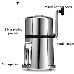 XKONG Manual Ice Crusher With，Ice Crusher ，Manual Rotary Ice Crusher，Crushes Ice to Your Desired Fineness ，Non-Slip Easy to Use Ice Crusher Hand Crank