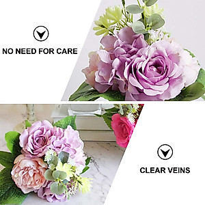 SOIMISS Artificial Roses Peony Hydrangea Flowers Bridal Wedding Bouquet for Party Wedding Decoration