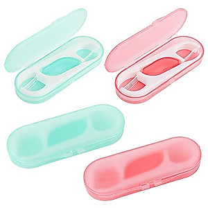 WLLHYF Dental Floss 4 PCS Travel Dental Floss Case Portable Case Refillable Dental Floss Picks Organizer 40 Picks Professional Toothpicks Sticks for Family Hotel Travel Women Men Teeth Cleaning