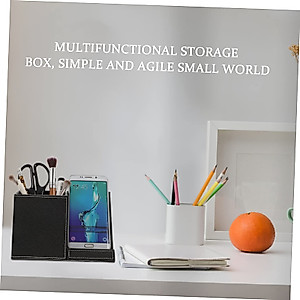 Tofficu Pen Holder Desk Pen Holder Desktop Charging Station Fast Charger Nightstand Charging Nightstand Cell Phone Holder Pen Stand Organizer Iphone8 Pu