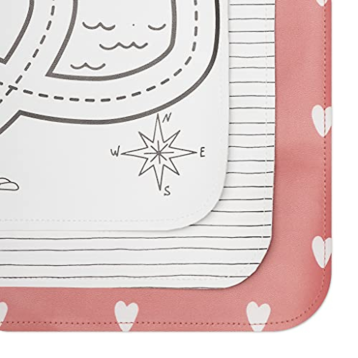 Lila Mae Baby Changing Mat - Wipeable, Portable Changing Pad, Travel Changing Mat for Baby or Small Toddler, Easy to Fold or Roll Up - Faux Leather (Black Pencil Stripe)