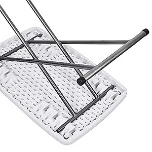 CNCEST Foldable Tray Table Small Personal Folding Table Indoor Outdoor Commercial Portable Dining Table Snack Desk Adjustable Height Stand Up Folding Desk for Home Garden Office White 30.31x19.69