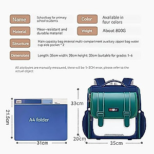 KEBEIXUAN Backpack for Boys Stylish Foldable Kids Backpack Reflective Bookbag for Boys Elementary School 5-8 Years Old (green)
