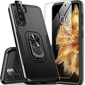 Oneagle for Samsung Galaxy S21 Case 5G, [4 in 1 ] Samsung S21 5G Case with [9H Glass Screen Protector+ Lens Protector] [ 360 Ring Stand] [12Ft Military Dropproof] Shockproof Case for Galaxy S21 5G