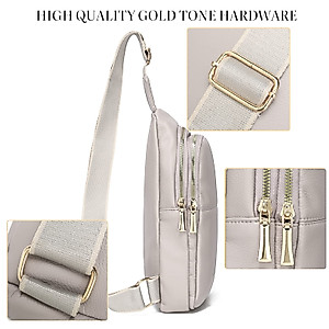 Peyorom Small Crossbody Sling Bag for Women, Vegan Leather Chest Bags Sling Backpack Hiking Travel Daypack Black