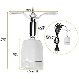 eecoo 300W Reptile Lamp Socket, 360° Rating Heat Light Holder Kit, Habitat Basking Lamp Base Stand with Switch, E27 Socket for Lizard Turtle Snake Aquarium (no Bulb Included)